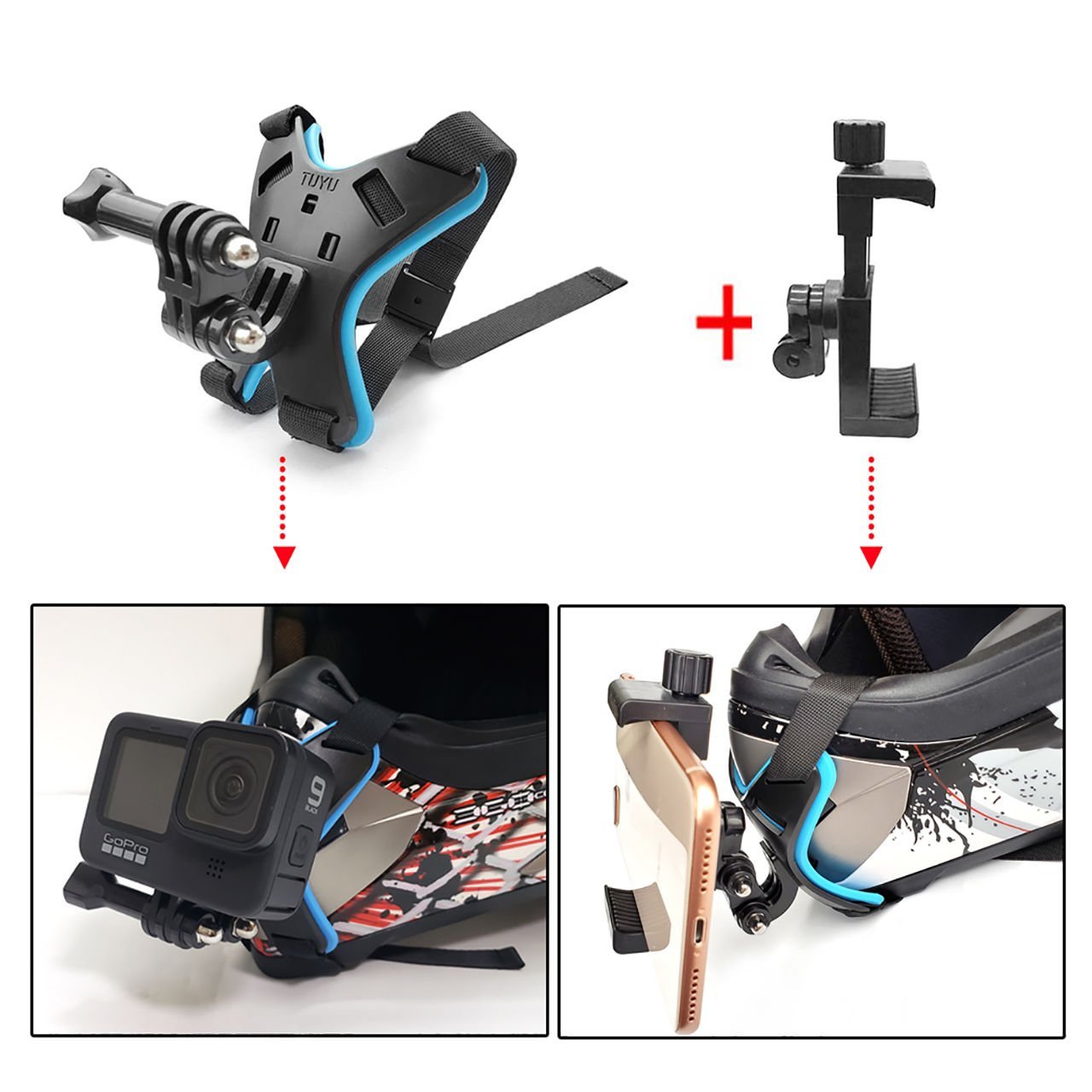 Tuyu TY-AKA30 Aksiyon Kamera Kask Çene Bağlantı Aparatı